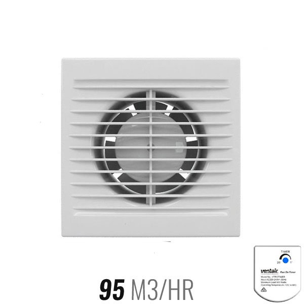 S-Series Exhaust Fan 100mm White with Timer | Fansonline Australia