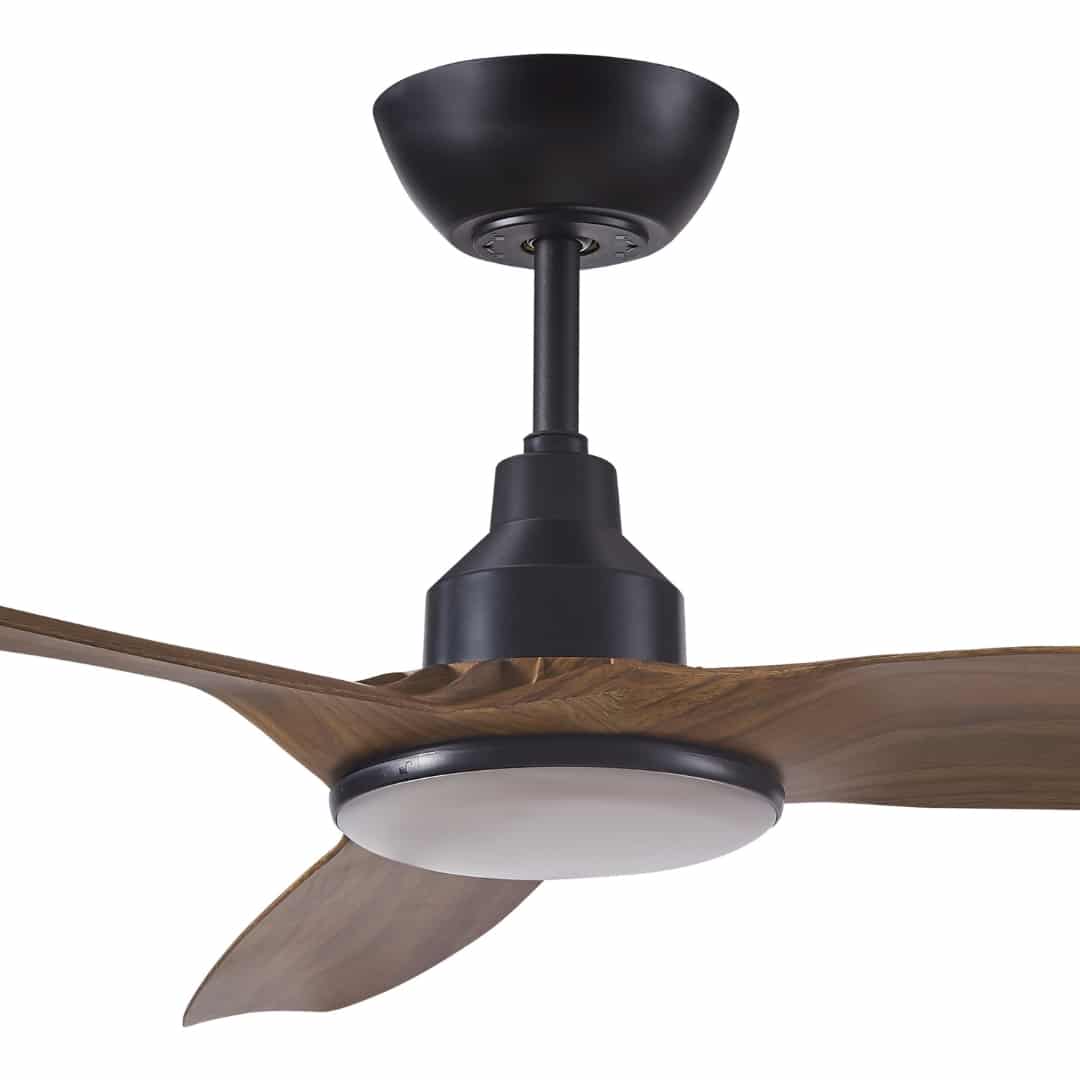 Ventair Skyfan DC Ceiling Fan w/ CCT LED - Black and Teak 52 ...