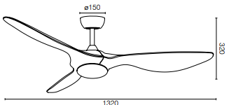 Malta DC Ceiling Fan with Remote - Matt Black 52" | Fansonline Australia