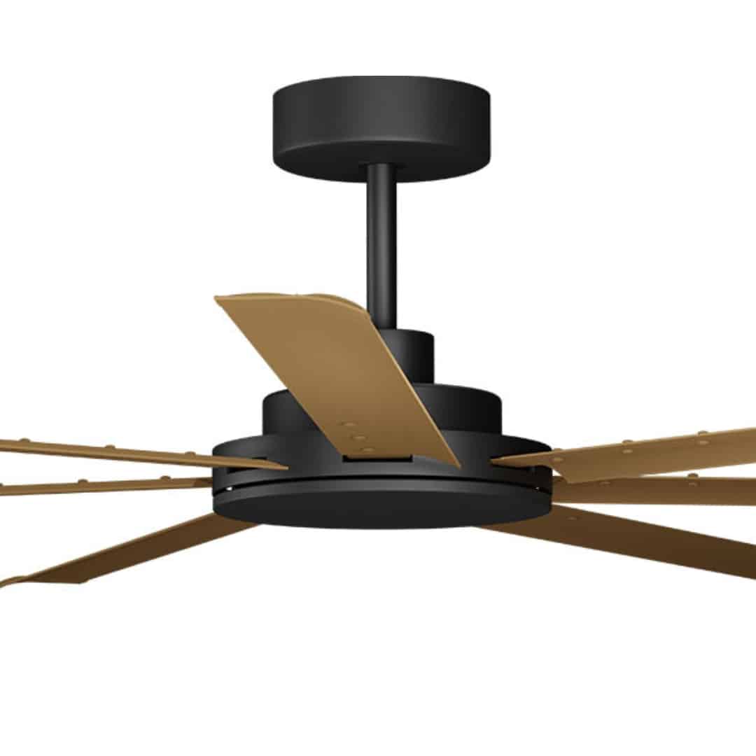 Calibo Alula 203cm (80") SMART DC Ceiling Fan. Black with Teak ...