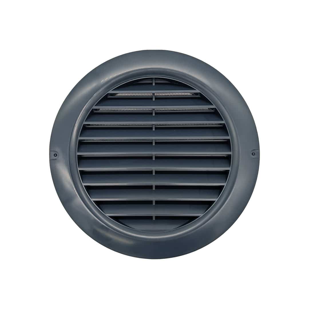 Round Fixed Louvre Wall Vent 150mm with Flyscreen - Dark Grey ...