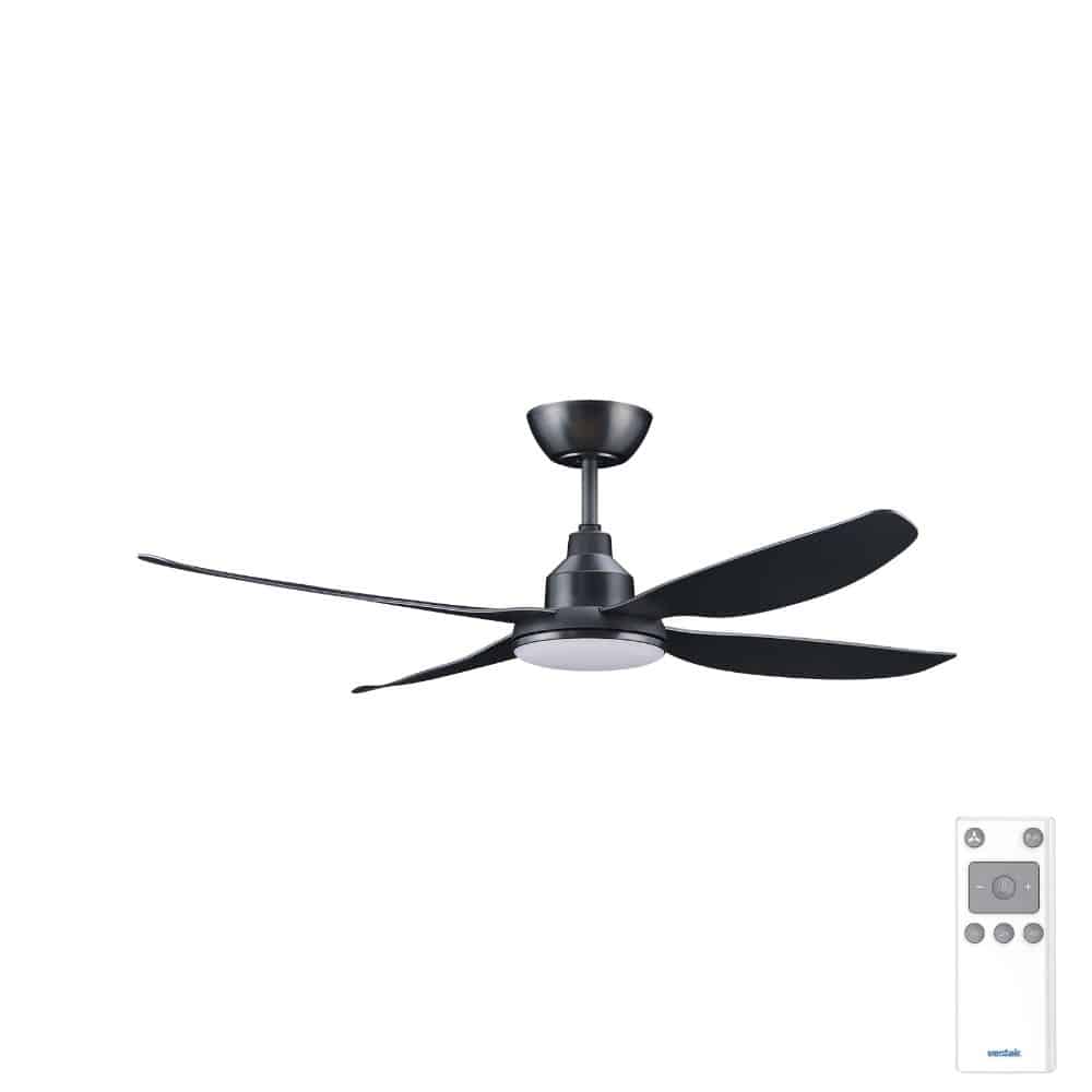 Ventair Alaska 122cm (48") DC Ceiling Fan with LED Light. Black ...